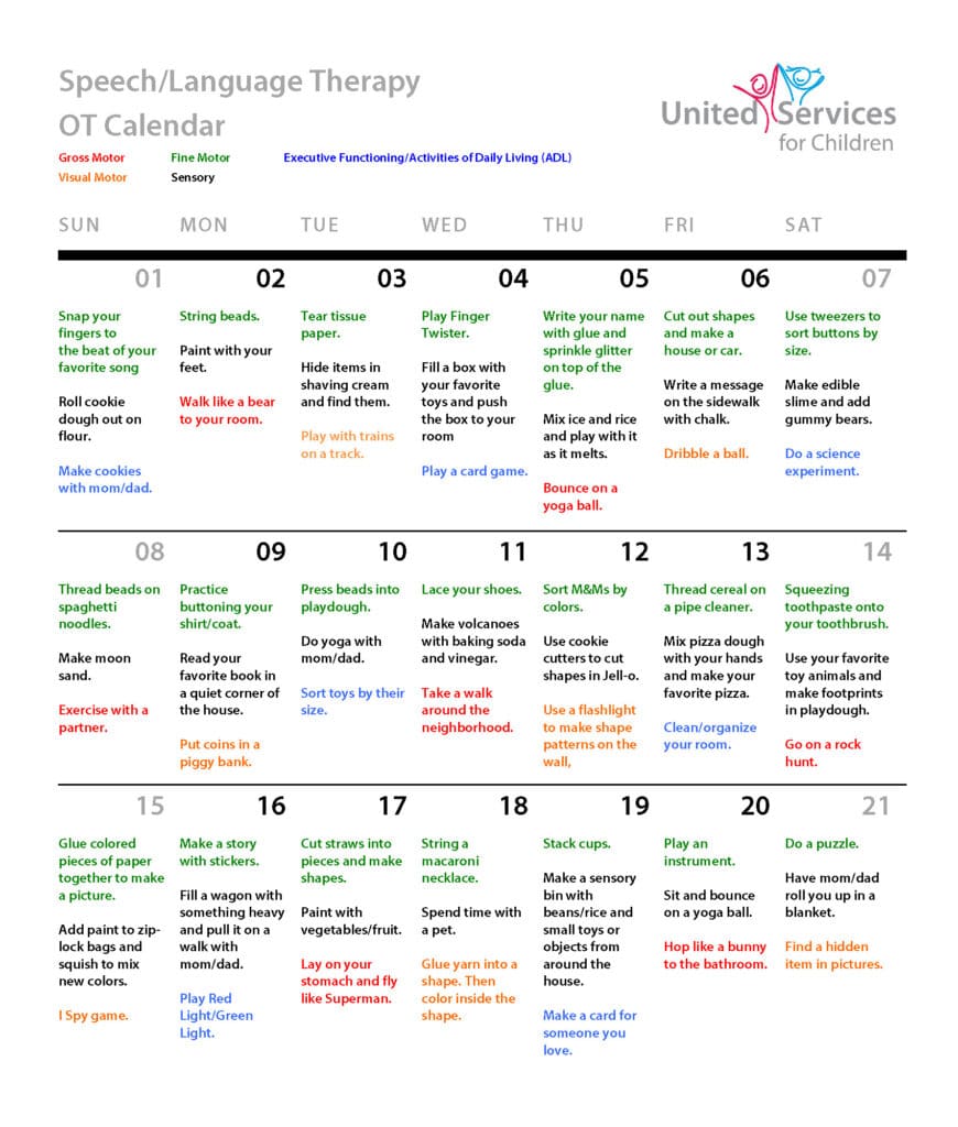 OT at Home – United Services for Children