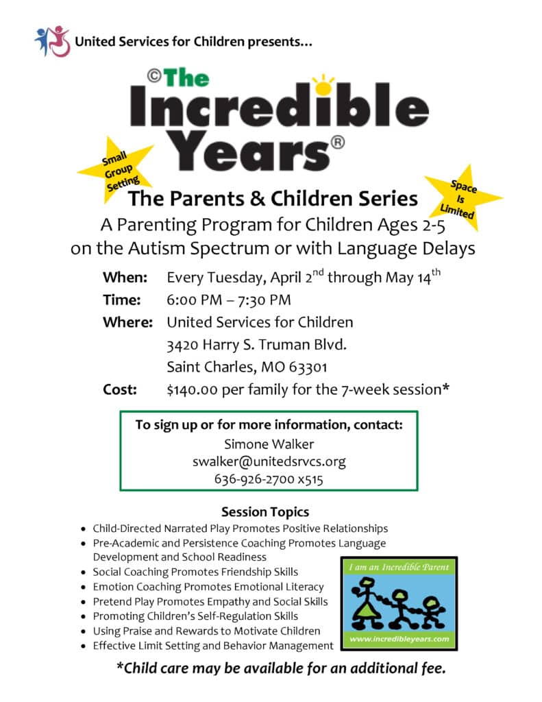 Sign up for The Incredible Years – United Services for Children